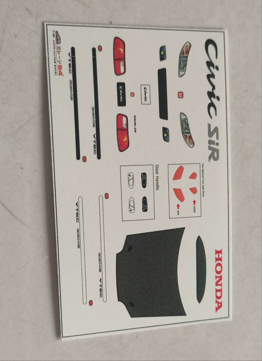 Decal set Hotwheels Civic EG6 – HPZToys
