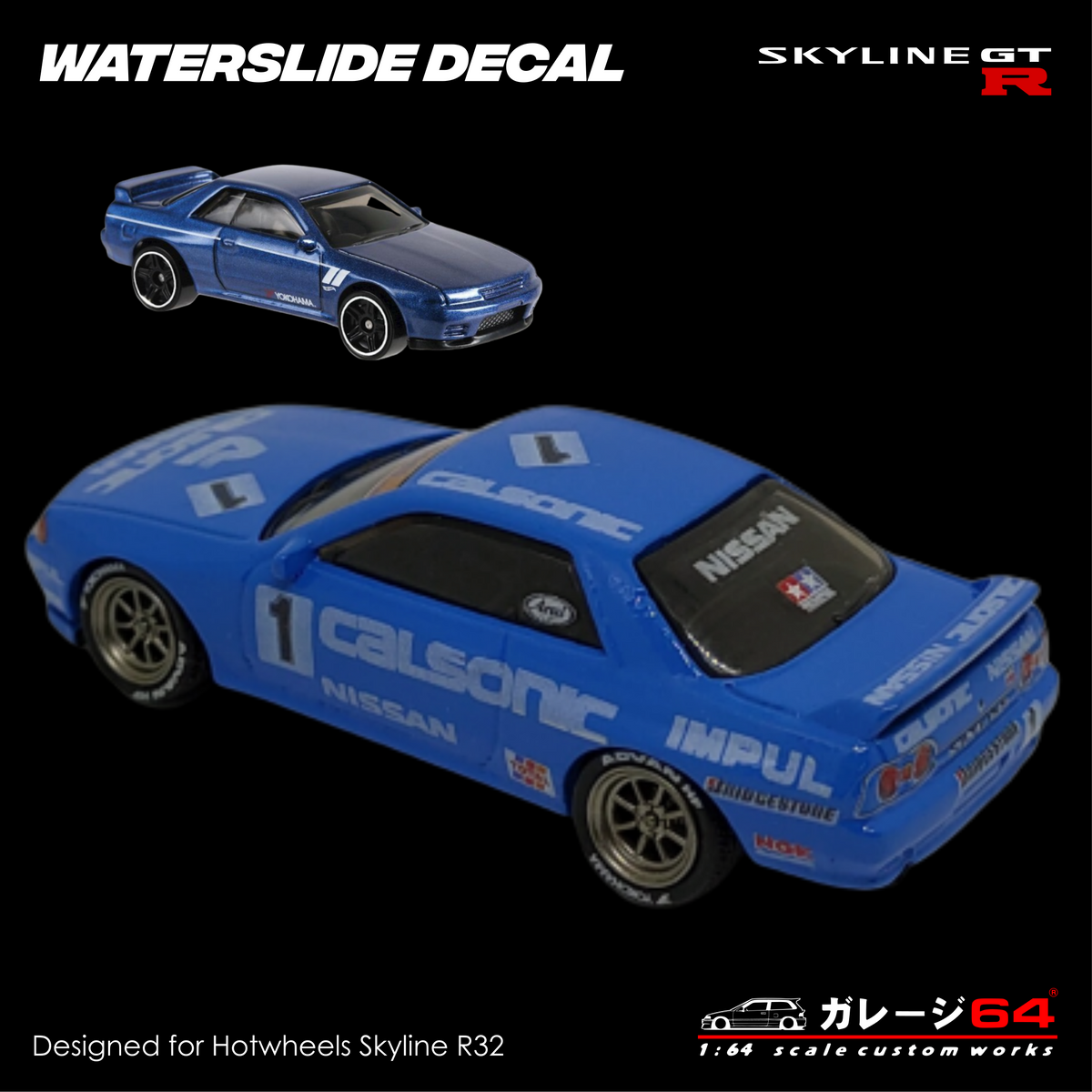 Decal Set Hotwheels Skyline R32 Calsonic JGTC – HPZToys