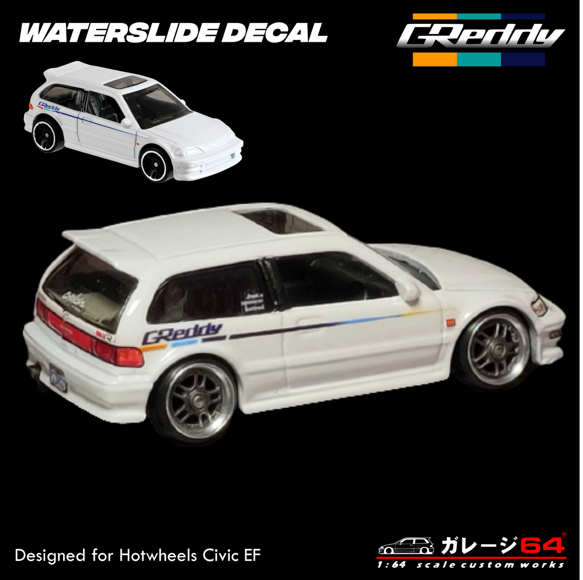 Decal set Hotwheels Civic EF Greddy Kenji – HPZToys
